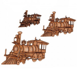 Wood Steam Train Shape 4 for altered art and craft projects